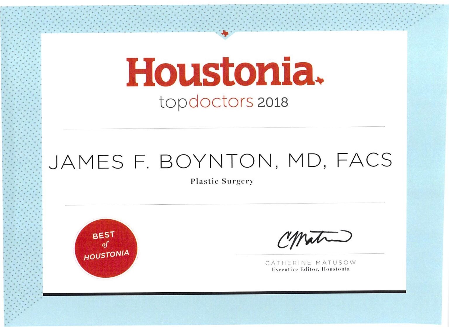 Plastic Surgeon Houston TX James Boynton MD FACS
