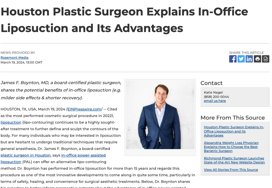 Houston Plastic Surgeon on In-Office Liposuction Advantages